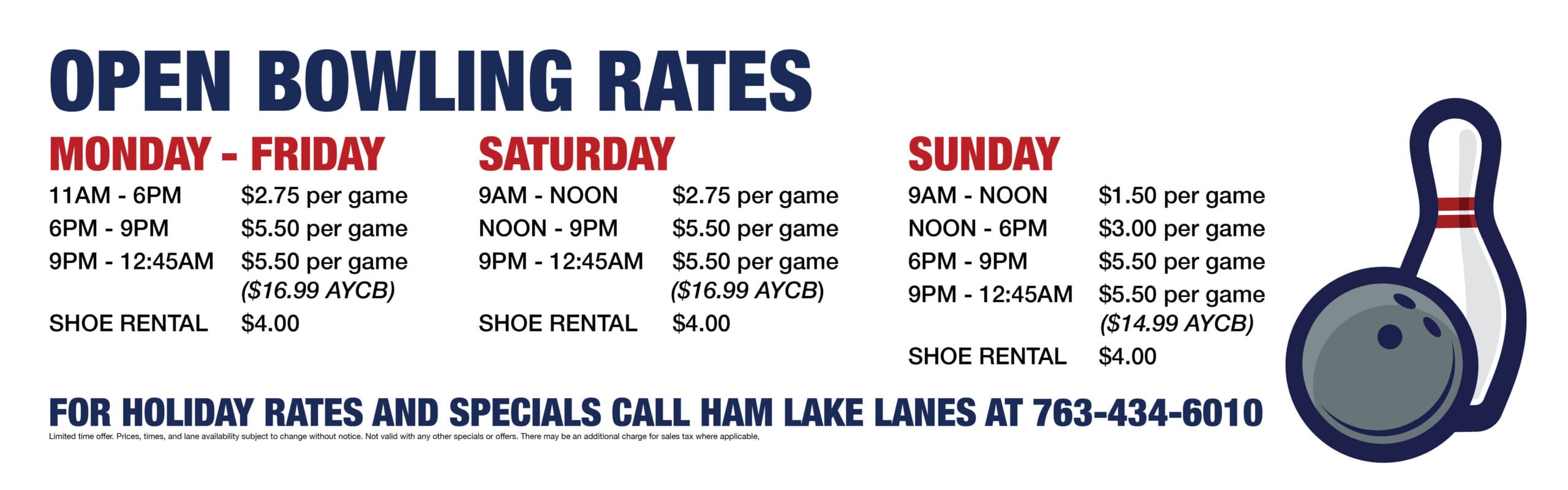 Bowling Alleys | Prices | Hours | Ham Lake Lanes | Ham Lake, MN